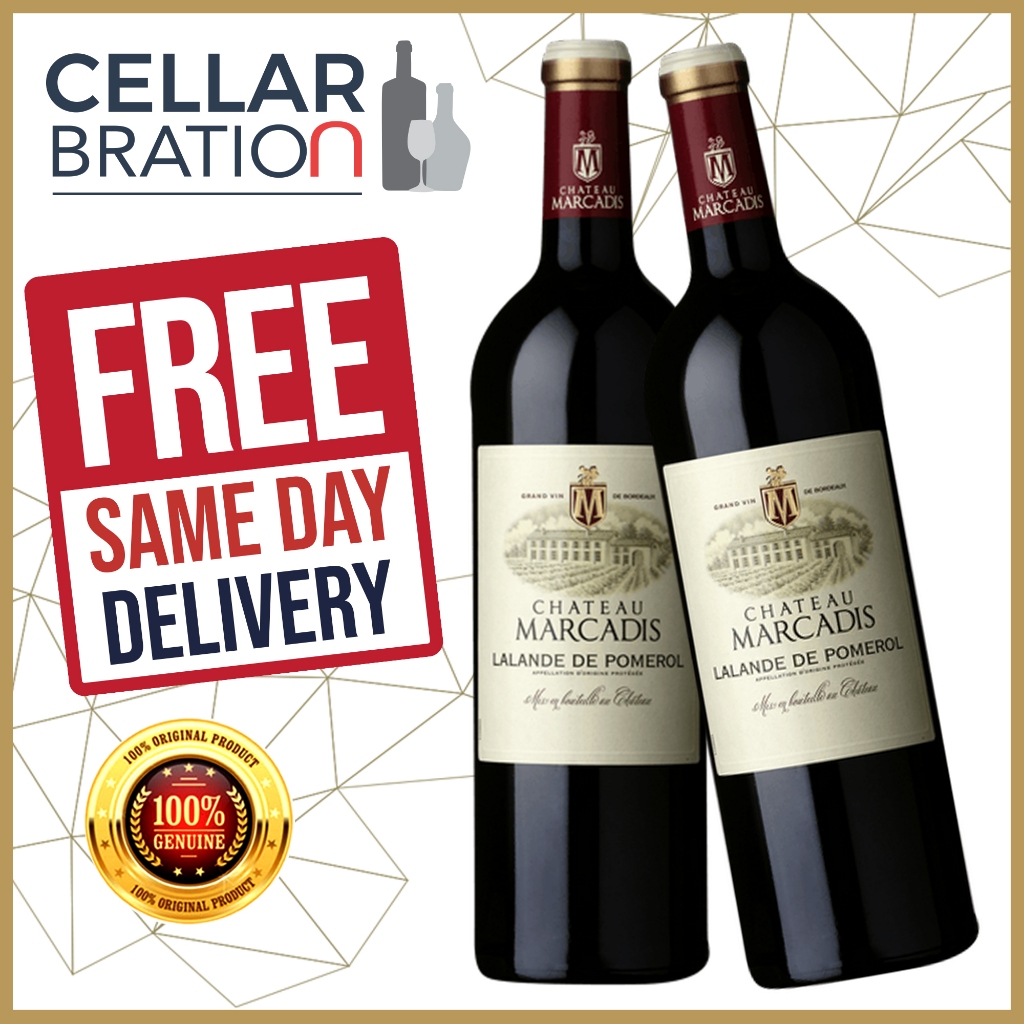 Chateau Marcadis Lalande De Pomerol Red Wine 750ml x 2 bottles | Shopee ...
