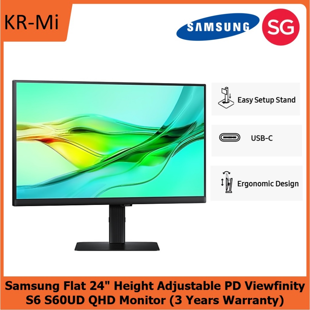 Samsung Flat 24”, 27”, 32” Height Adjustable PD Viewfinity S6 S60UD QHD ...