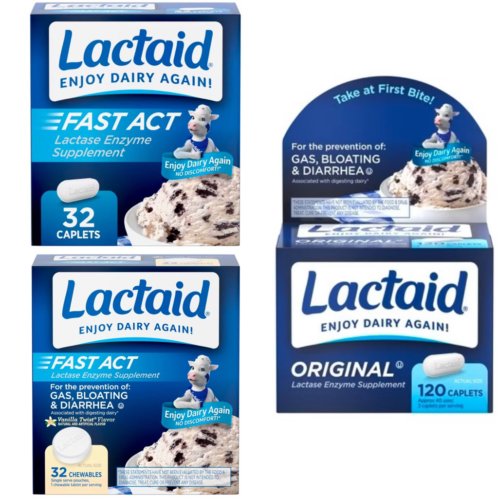 Lactaid Fast Act Lactose Intolerance Dairy Relief Lactase Enzyme ...