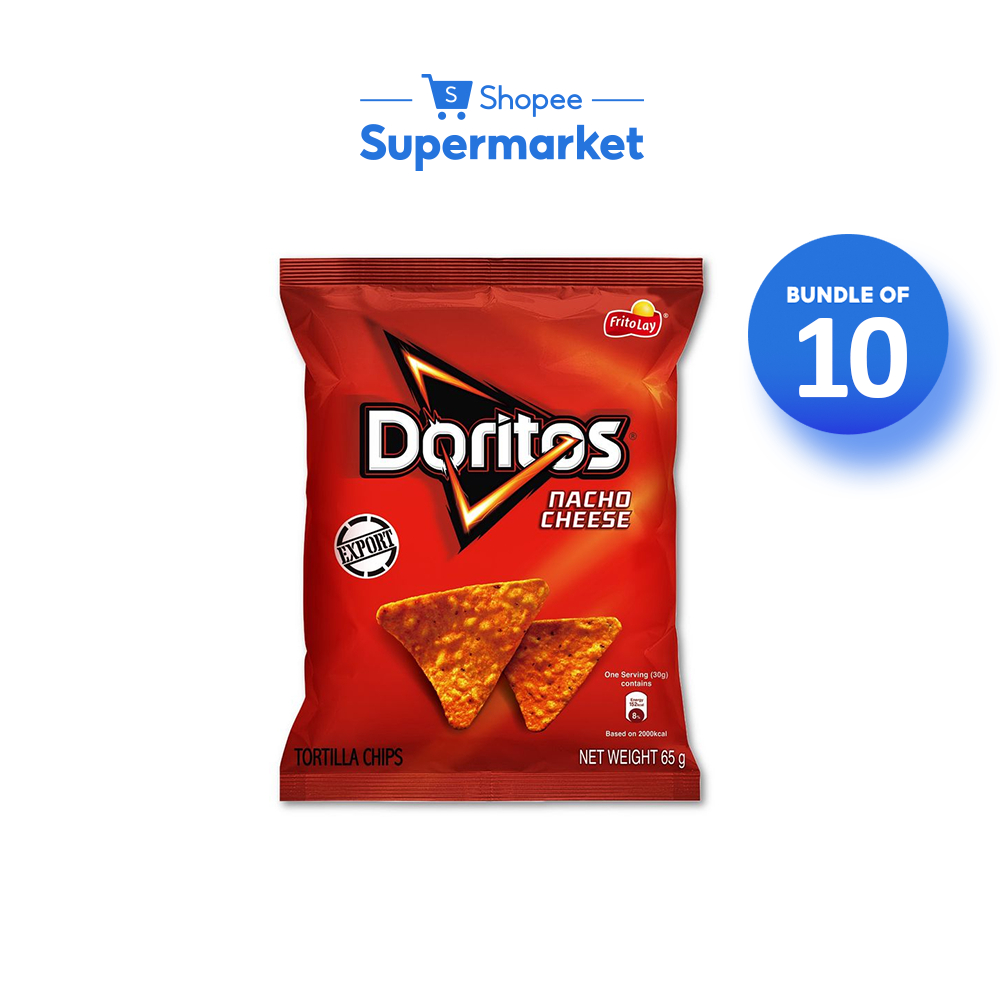 [Bundle of 10] Doritos Tortilla Chips Nacho Cheese (65g) | Shopee Singapore
