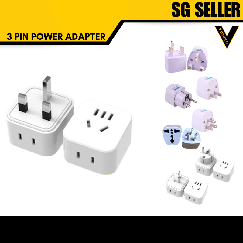 [SG SELLER] 2-3 PIN ADAPTER TRAVEL UNIVERSAL POWER PIN CONVERTER ...