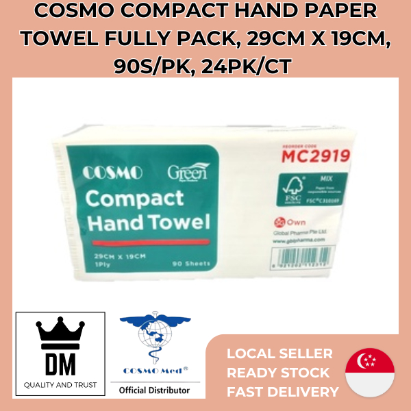 【SG Ready Stock】Cosmo Compact Hand Paper Towel Fully Pack, 29cm x 19cm ...