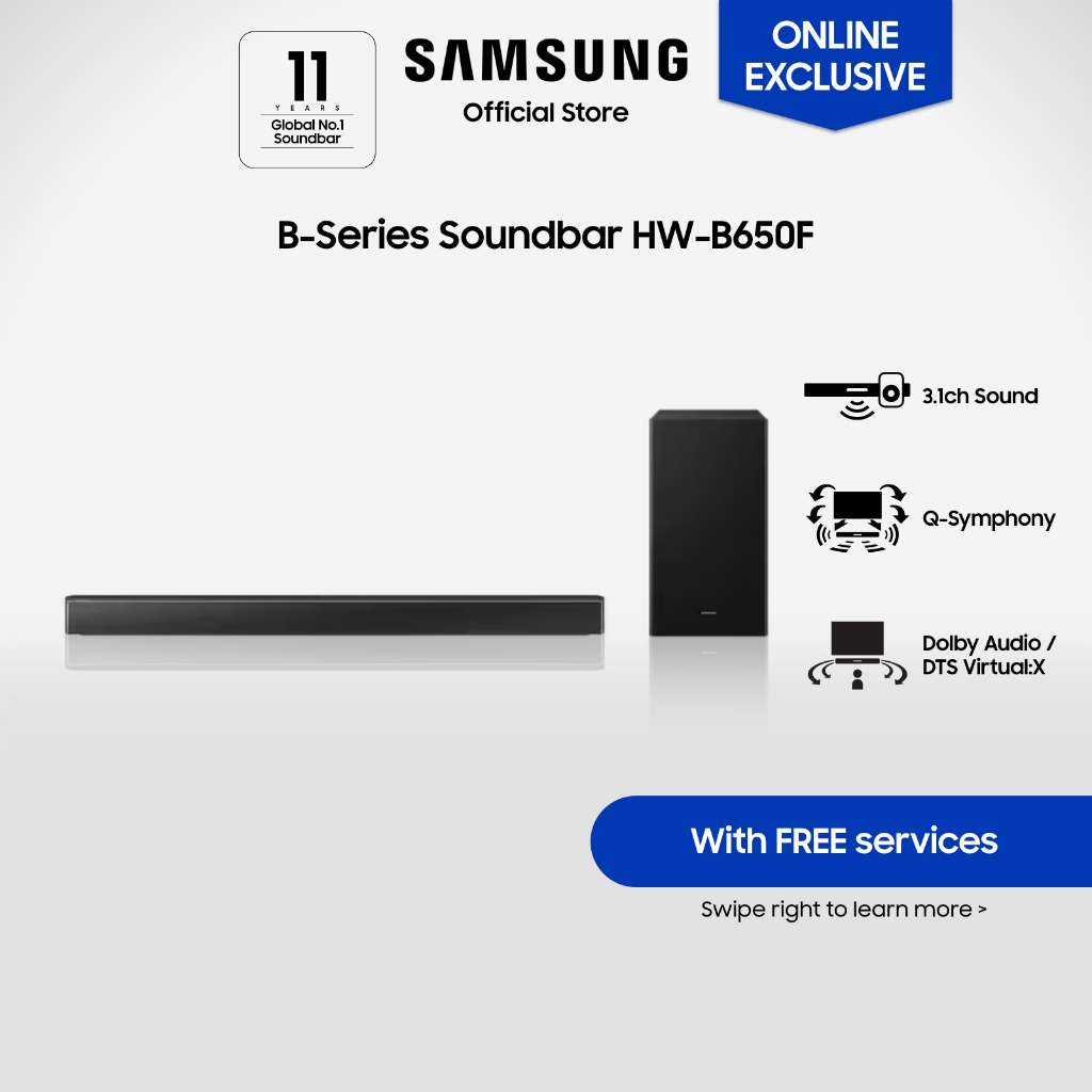 Samsung B-Series Soundbar HW-B650F/XS 3.1ch Subwoofer (2025) [Online ...