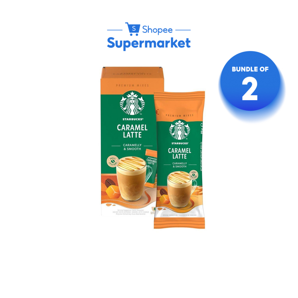 [Bundle of 2] Starbucks Caramel Latte Premium Coffee Mix Sticks (4x21 ...