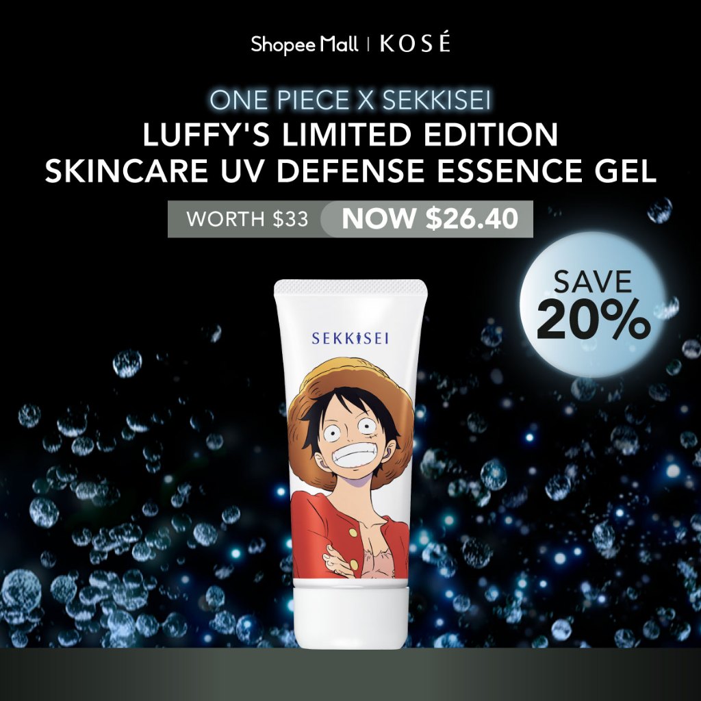 Kose ONE PIECE x SEKKISEI Skincare UV Defense Essence Gel Super Waterproof SPF50+ 90g (Shopee ...