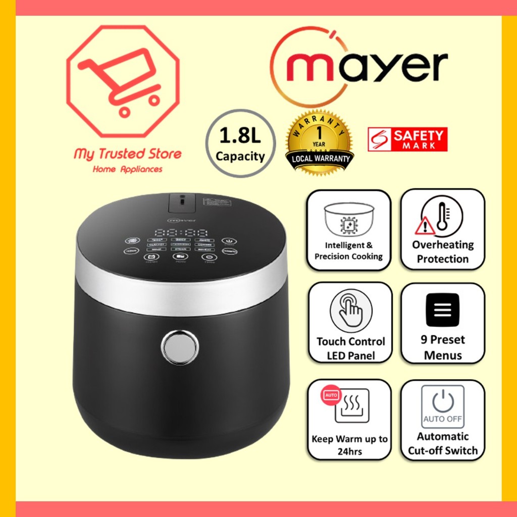 Mayer 1.8L Fuzzy Logic Rice Cooker (MMRC518D) | Shopee Singapore