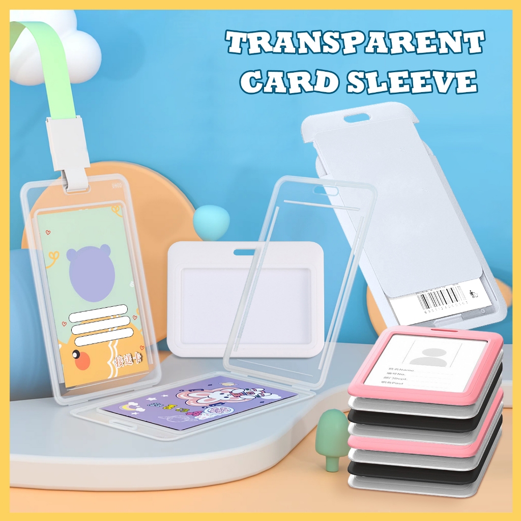 SG Simple Transparent Flip Card Holder Plastic ID Bus Student Badge ...