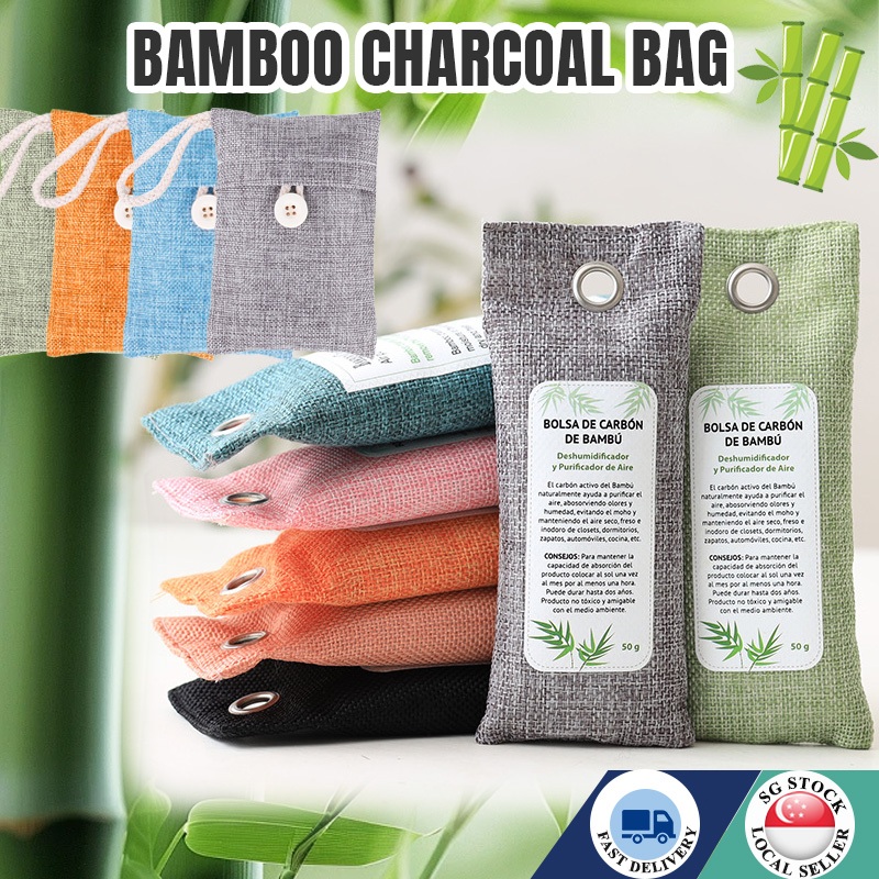 🇸🇬Activated Bamboo Charcoal Bag -Air Purifier Remove odour Bamboo ...