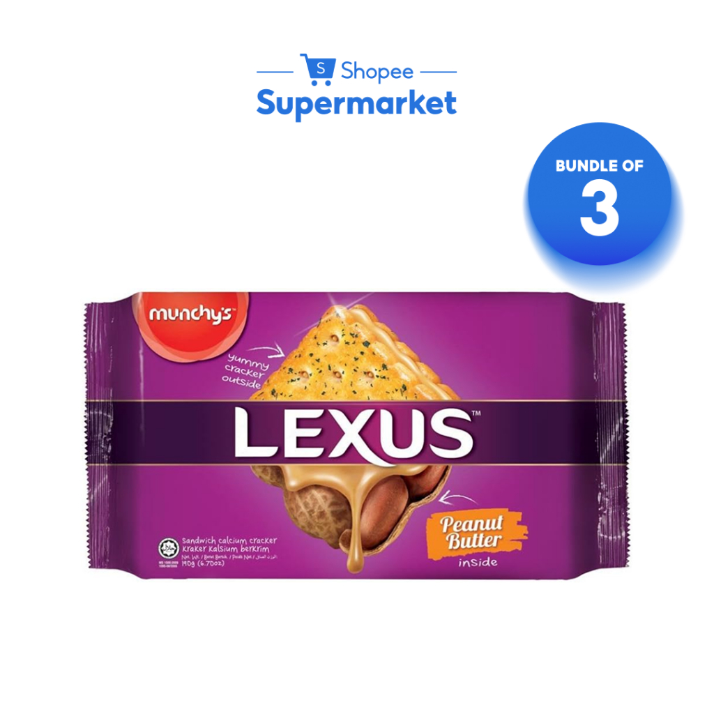 [Bundle of 3] Munchy's Lexus Peanut Butter Sandwich Biscuits (190g ...