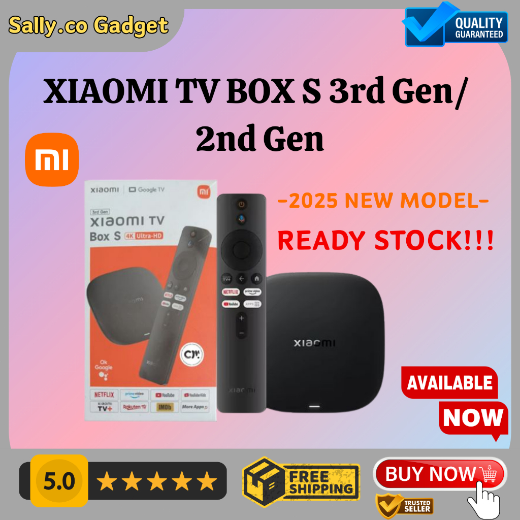 [ReadyStock]Xiaomi Mi TV Box S 3rd /2nd Generation]4K Ultra HD Streaming Media Player Android 8. ...