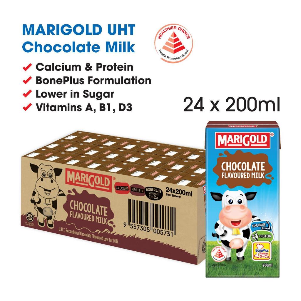[1 Carton] MARIGOLD UHT Chocolate Milk (24x200ml) | Shopee Singapore