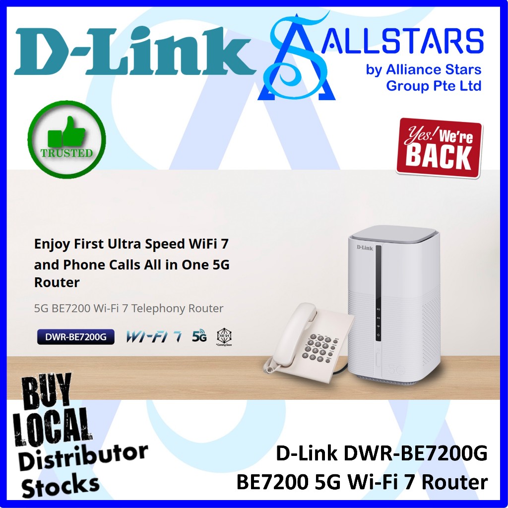 DLINK / D-Link 5G BE7200 Wi-Fi 7 Router / D-Link DWR-BE7200G (2.5G WAN ...