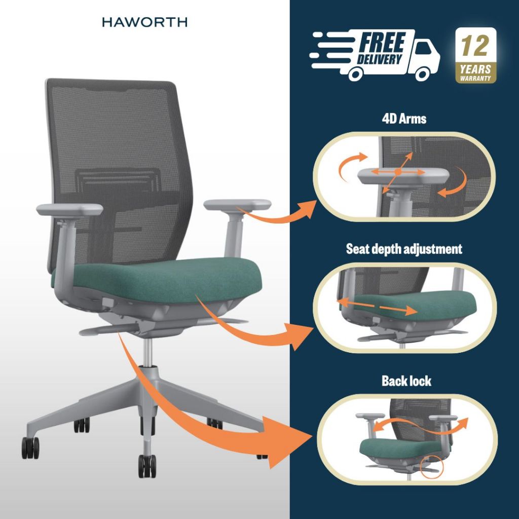 Aloha Active Ergonomic Office Chair - Haworth | Shopee Singapore