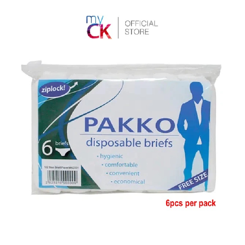 Pakko Men Disposable Briefs (6pcs) Free Size | Shopee Singapore