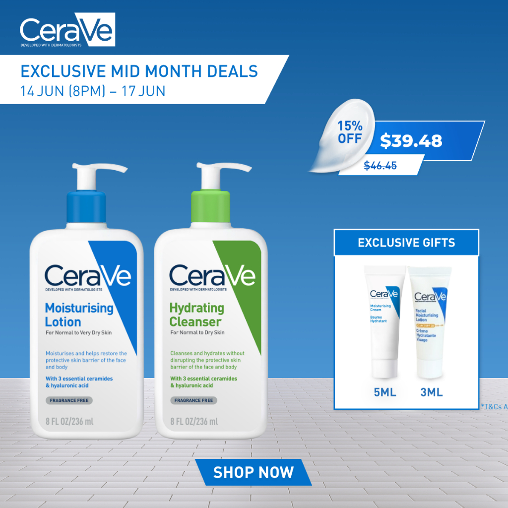 CERAVE MOIST LOTION & HYDRATE CLEAN SET | Shopee Singapore