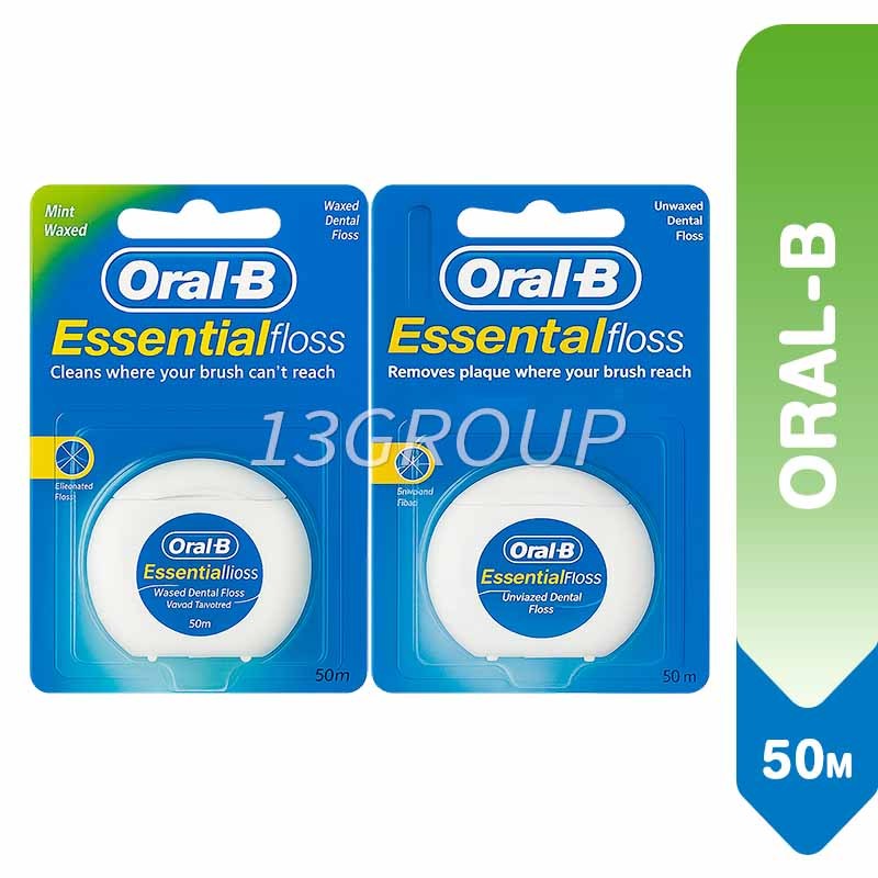 Oral-B Essential Dental Floss Waxed Mint / Unwaxed, 50M (W) | Shopee ...