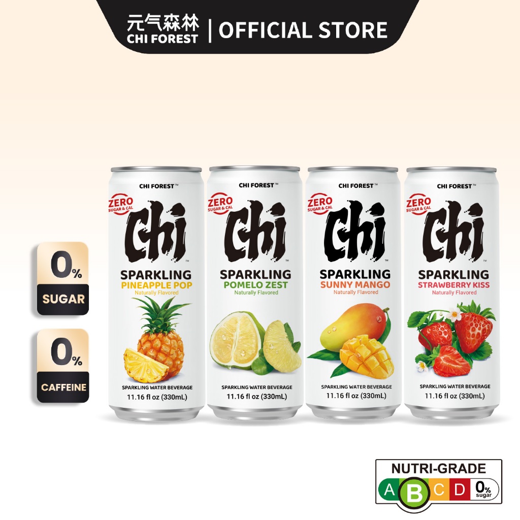 [Limited Flavors] Chi Forest 元气森林 Sugar Free Soda Sparkling Water 330ml Pomelo Pineapple Mango ...