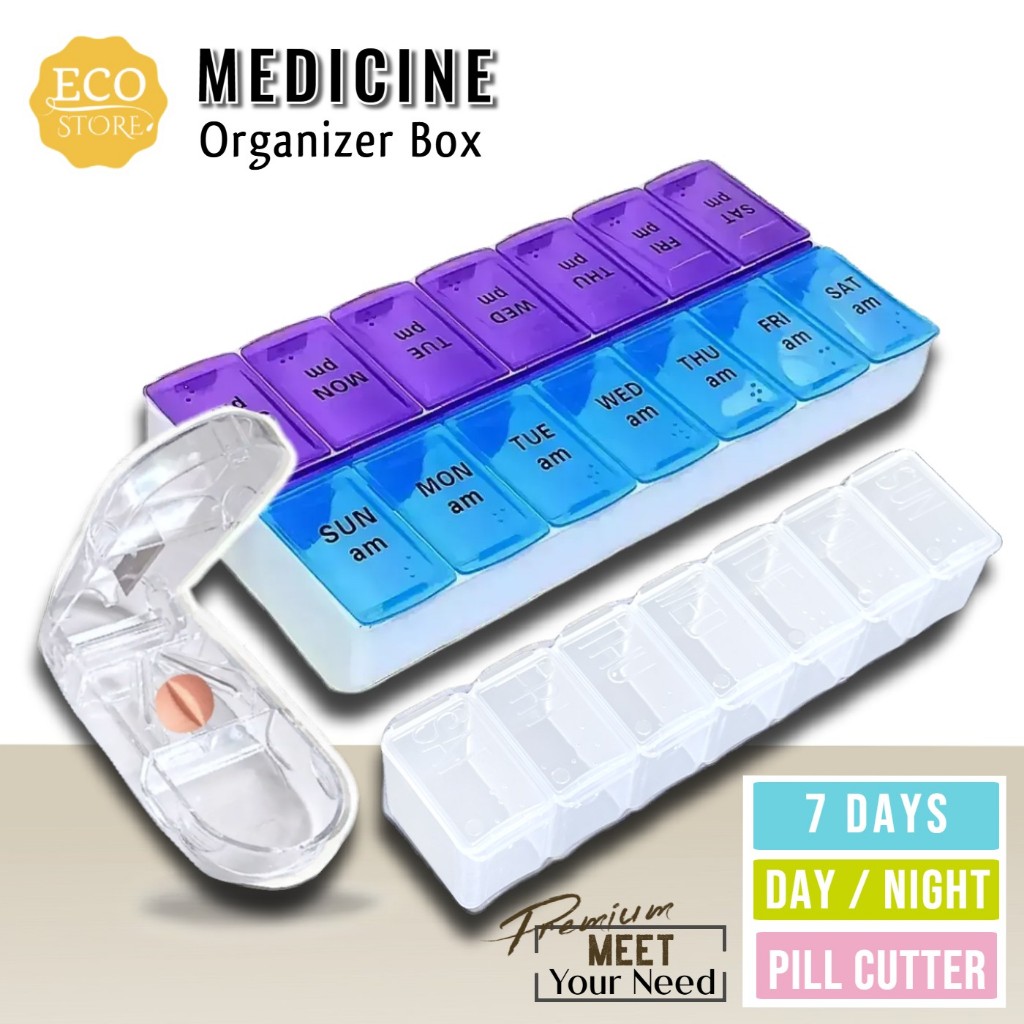 Eco-Store [Bundle of 3] Medicine Box Pill Organizer (Pills Cutter ...