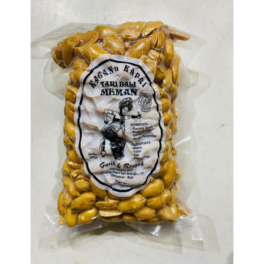 Kacang Kapri Tari Bali Meman (Garlic Roasted Peanut) - 300g | Shopee ...