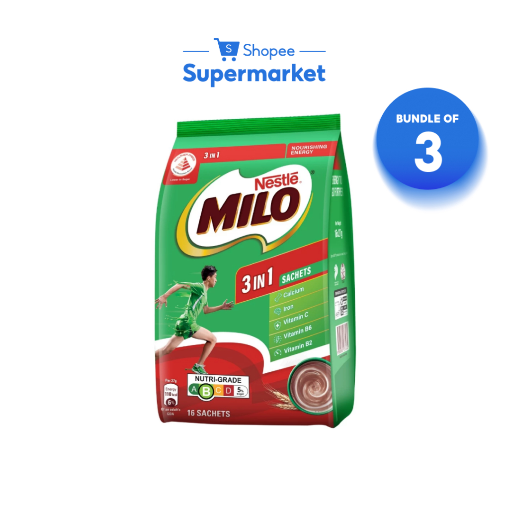 [Bundle of 3] Milo 3in1 Activ-Go (16x27g) | Shopee Singapore