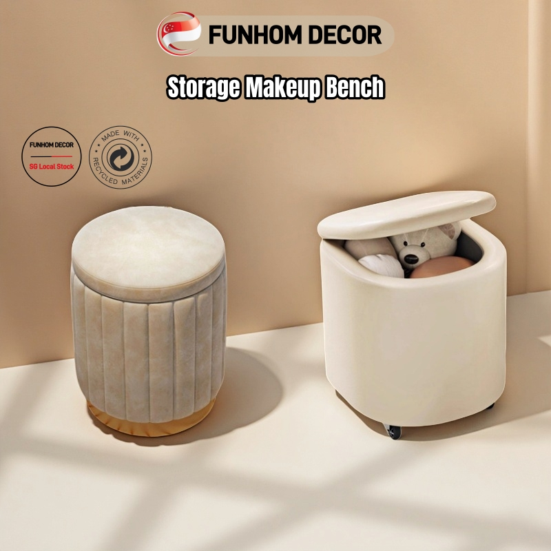 [SG Stock]Nordic Make Up Dressing Table Stool Chair Bedroom Simple ...