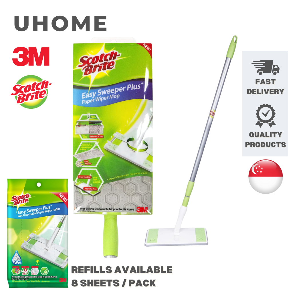 3M Scotch Brite Easy Sweeper PLUS+ Come With 5 Disposable (Dry) Floor ...