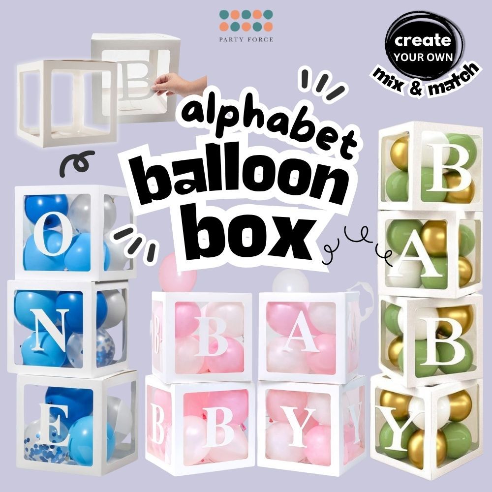 [SG Instock] Alphabet Balloon Box Number Balloon Box DIY Letter Box ...