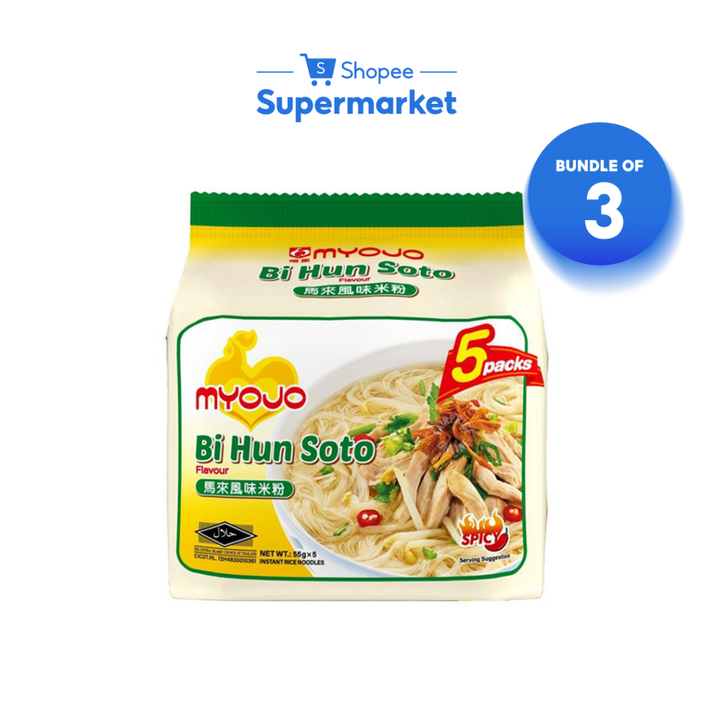 [Bundle of 3] Myojo Bi Hun Soto Instant Noodles (5x55g) | Shopee Singapore