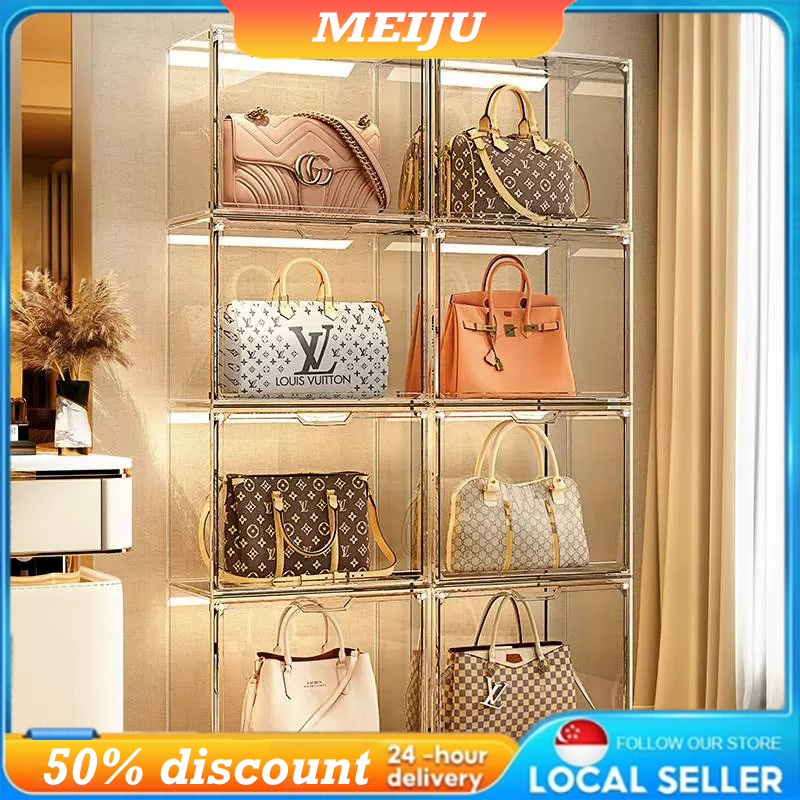Bag Display Storage Box Organiser Transparent Bag Box Magnetic ...