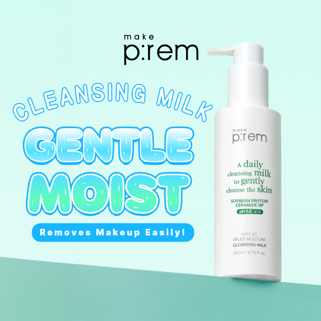 MAKE PREM Safe me. Relief Moisture Cleansing Milk 200ml | Shopee Singapore