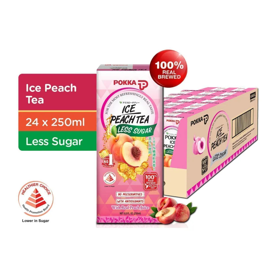[1 Carton] Pokka Ice Peach Tea Less Sugar (24x250ml) | Shopee Singapore