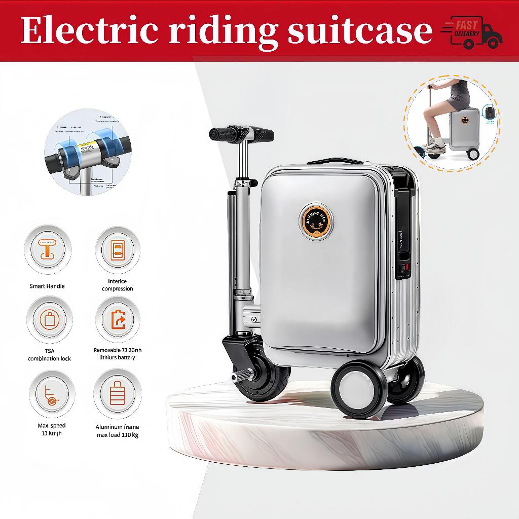 Smart Electric Rideable Suitcase Motorized Luggage Scooter 13km/h 110kg ...