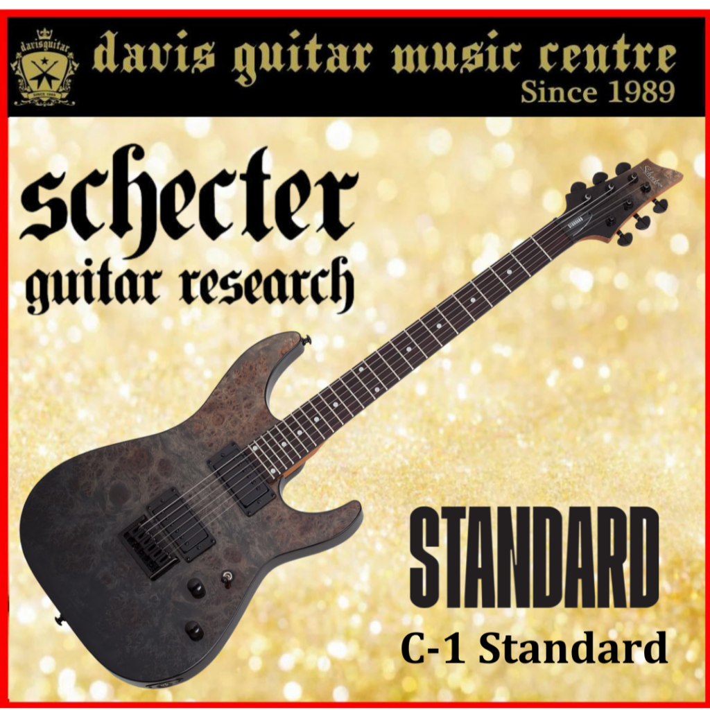 Schecter C-1 Standard Black Fade Burst Burl Electric Guitar | Shopee ...