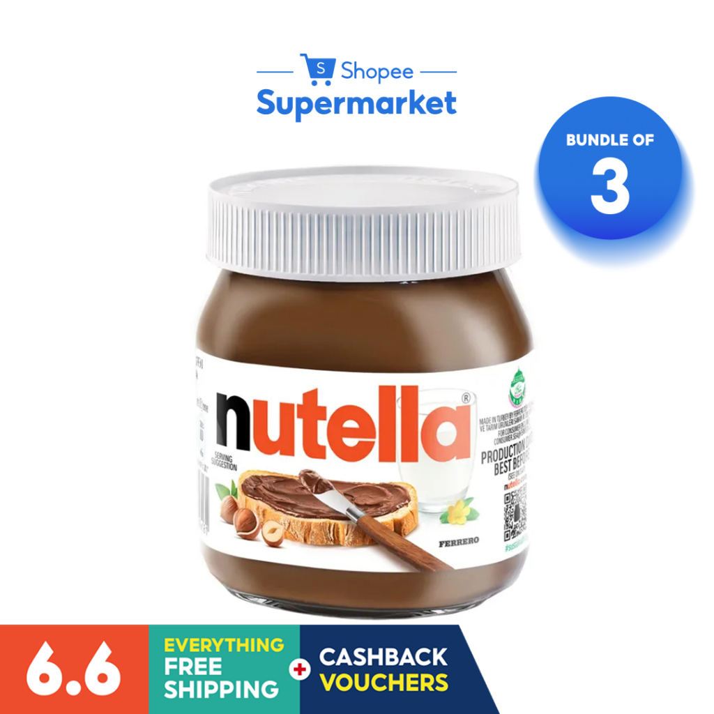 [Bundle of 3] Nutella Hazelnut Spread (350g) | Shopee Singapore