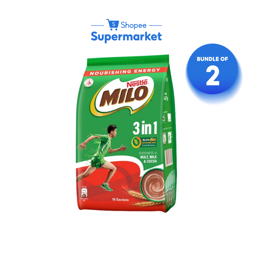 [Bundle of 2] Milo Activ-Go 3 In 1 Powder (16x27g) | Shopee Singapore