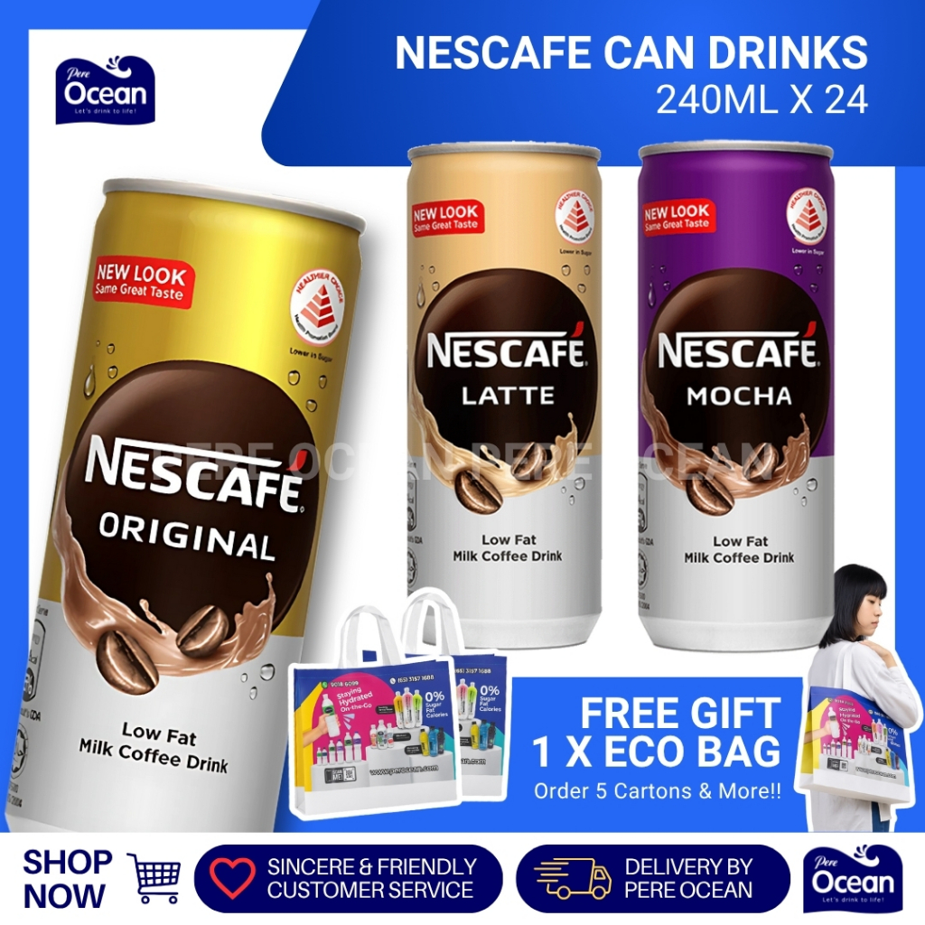 Nescafe Can Drinks 240ml x 24 (Original/ Latte/ Mocha) | Shopee Singapore