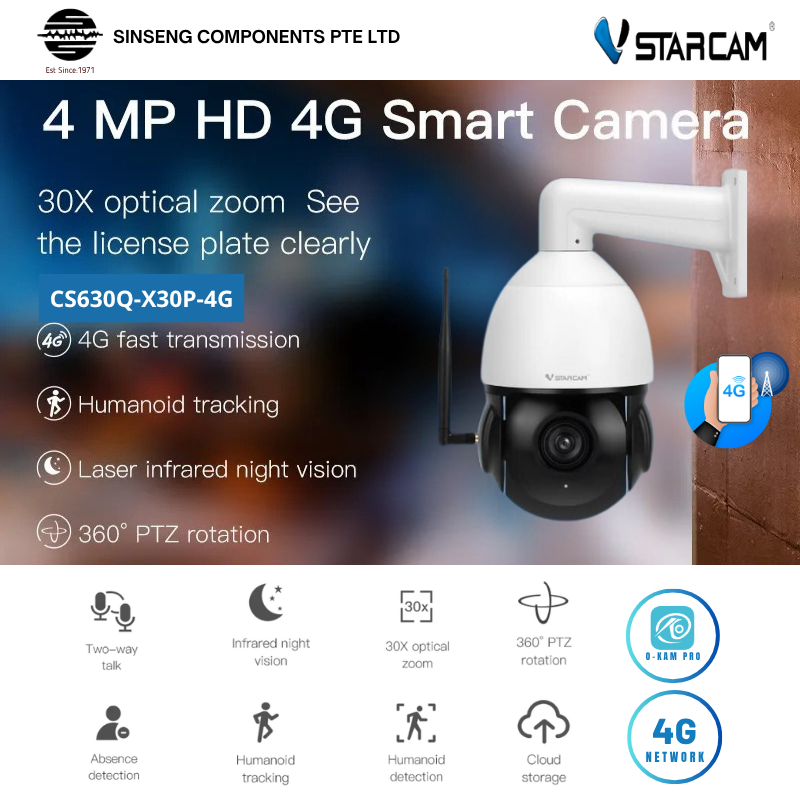 VStarcam CG630Q-X30P/4G 30x Zoom 1520P PTZ 4G Sim Card Outdoor IP66 ...