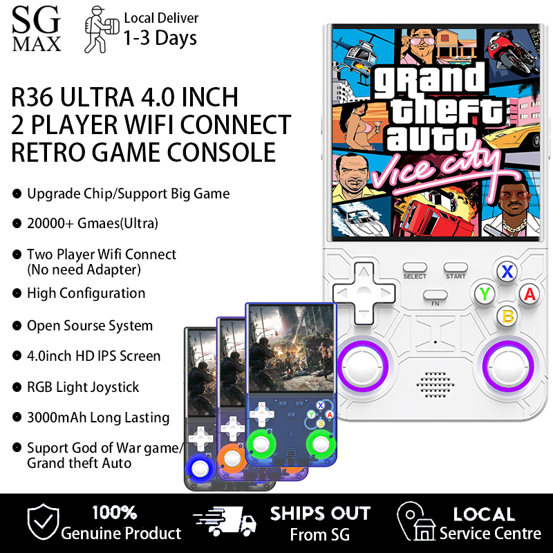 4.0 Inch R36 Ultra R36s Retro Handheld Video Game Console 2 Player Wifi ...