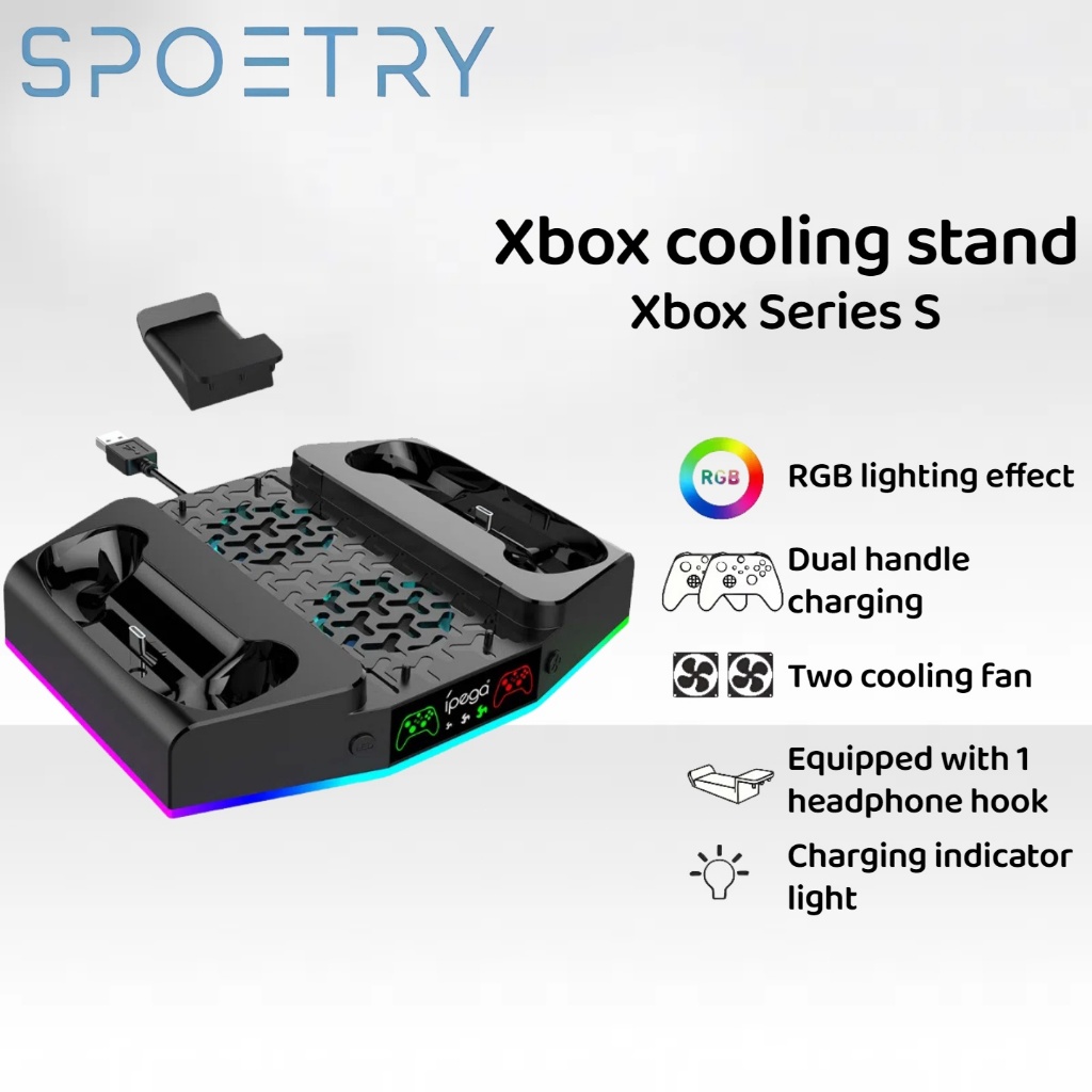 Xbox Series S Cooling Stand With 2 Dual Fast Cooling Fans Controller ...