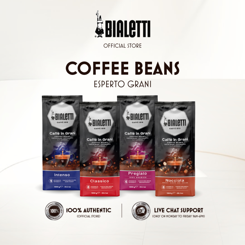 Bialetti Esperto Grani Coffee Beans 1000g Roasted Classic Pregiato ...