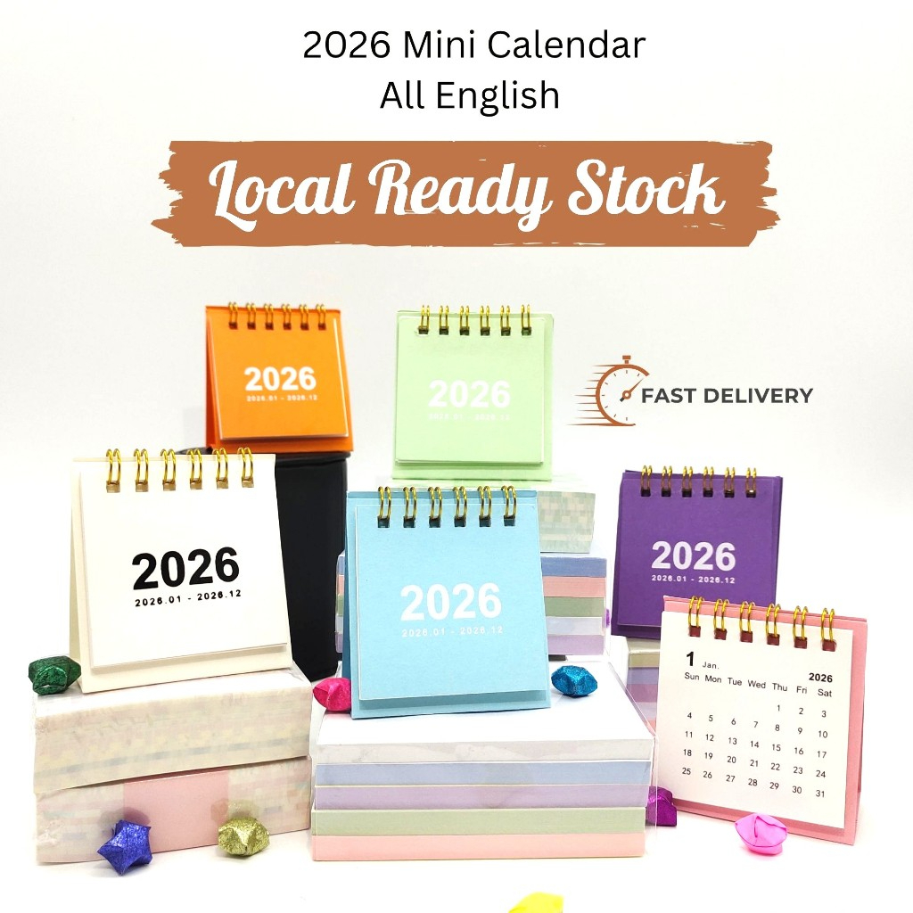 2026 Mini Calendar Desktop Calendar Kalender Small Calendar Office ...