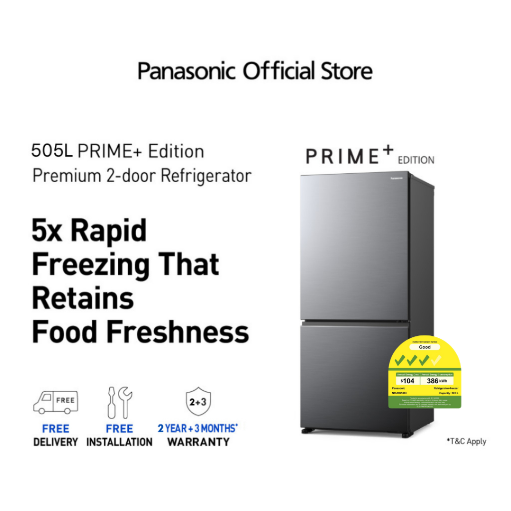Panasonic Prime+ Edition 2 Doors Refrigerator with PrimeFresh and ...
