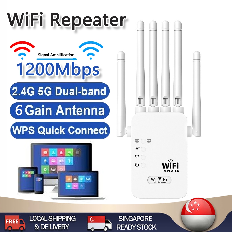 【READY STOCK】1200Mbps Wireless WiFi Repeater WiFi Range Extender 2.4G ...