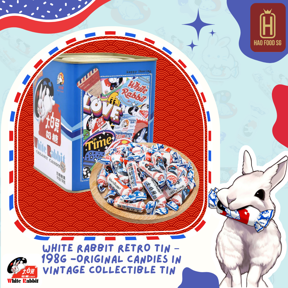 White Rabbit Retro Candy Tin 198g – Vintage Milk Candy (40pcs) | Shopee ...