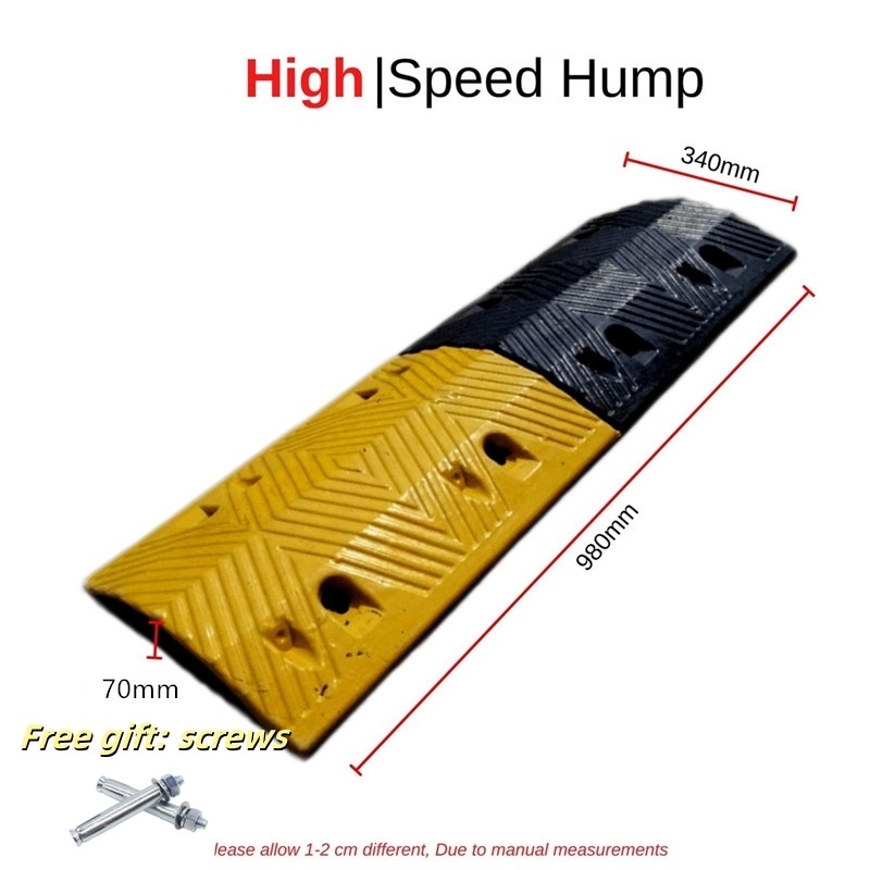 【Fast delivery】Rubber Speed Hump 98CM Speed Bump Flexible Not Easy ...