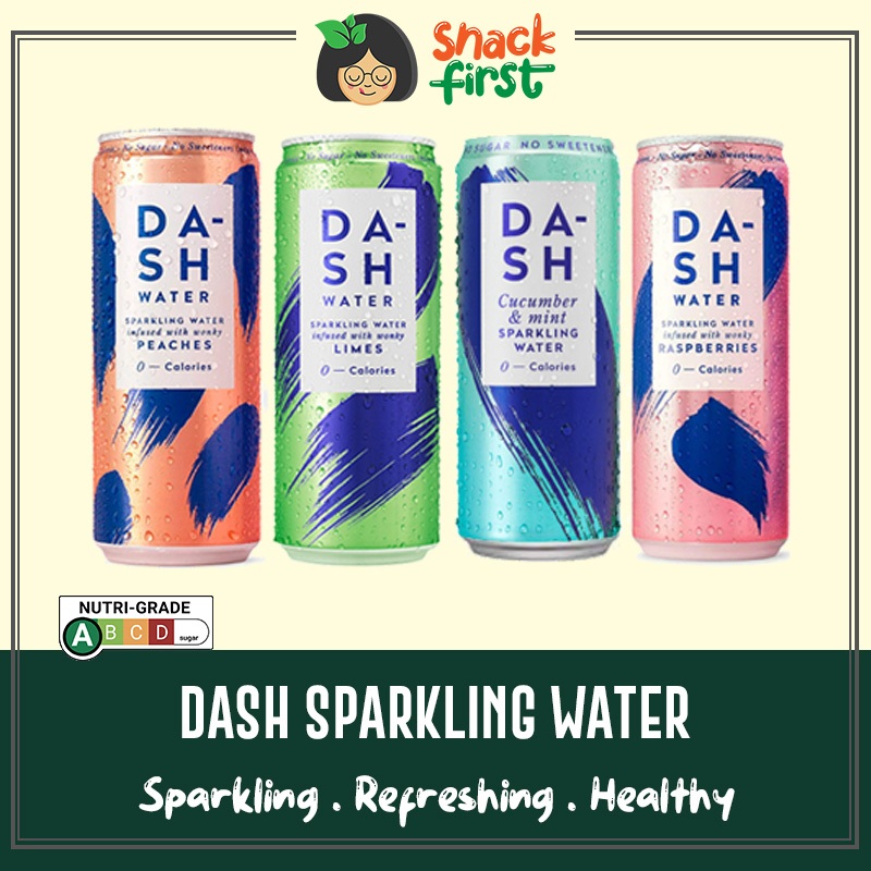 Dash Sparkling Water x 300ml cans - Lemon/Peach/Cucumber/Raspberry ...