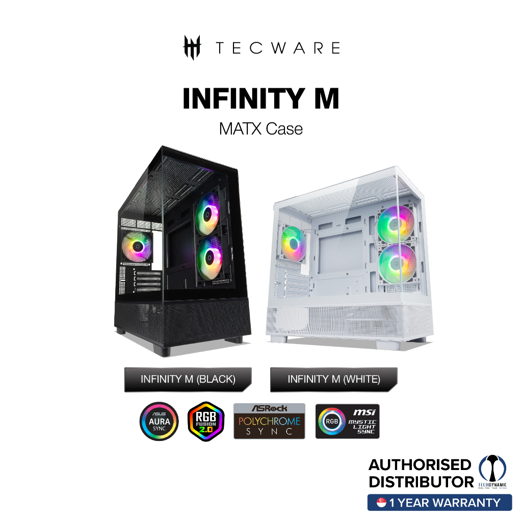TECWARE Infinity M ARGB x3 Fans included - Black & White (Omni Link ...