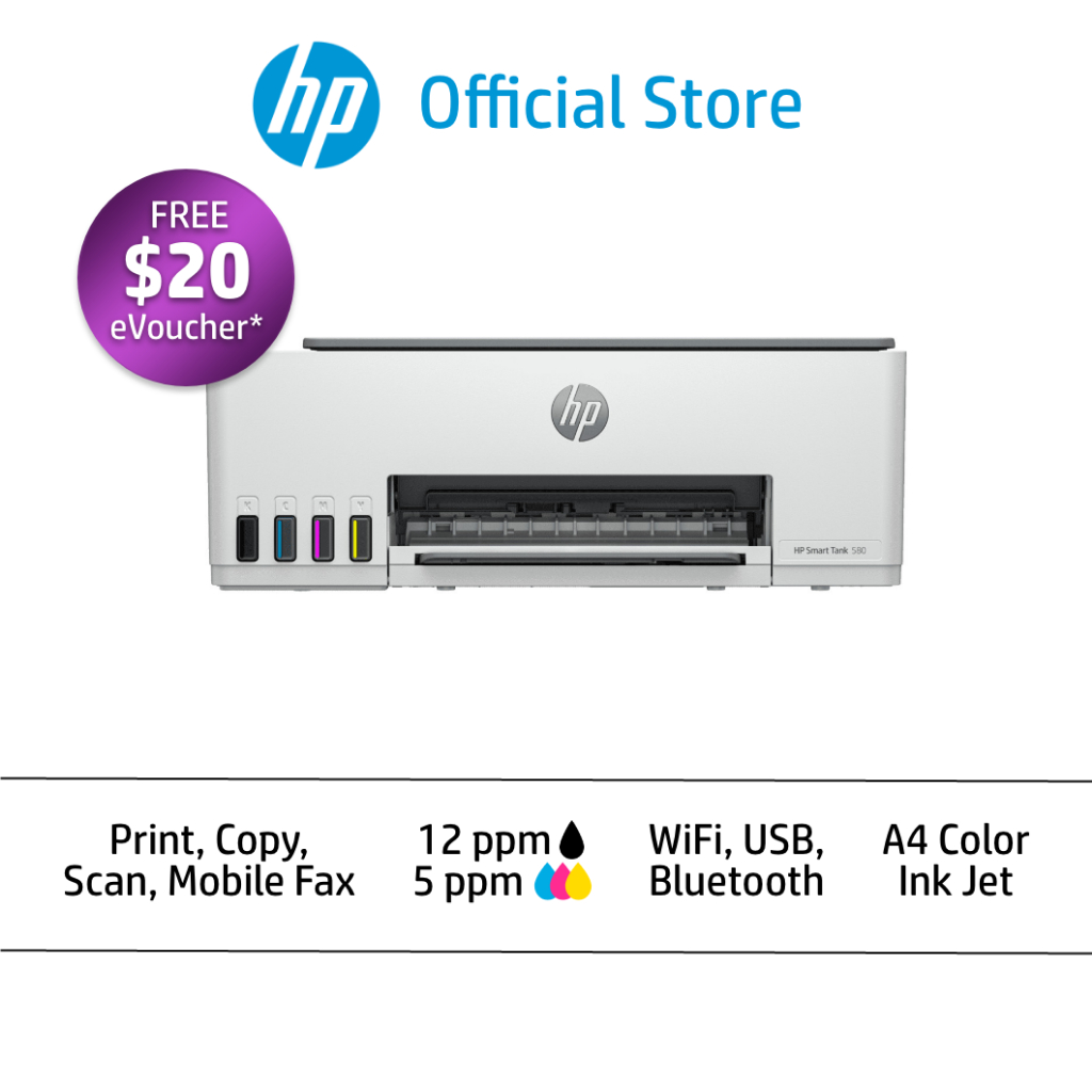 HP Smart Tank 580 All-in-One Color Inkjet Printer A4 / USB; WiFi ...