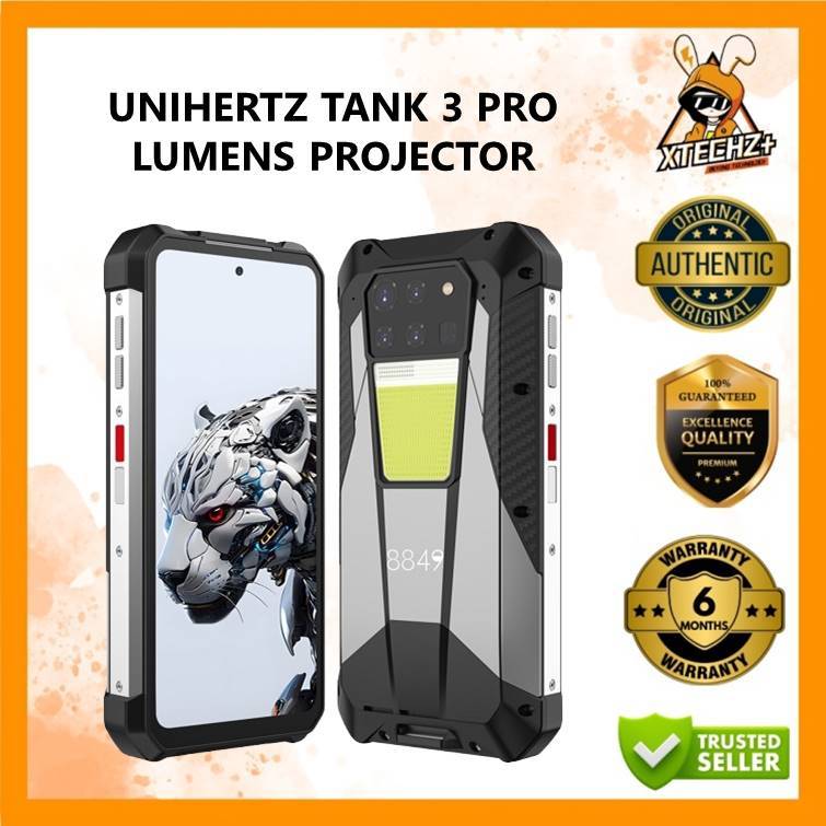 Unihertz Tank 3 Pro Lumens Projector Rugged Phone Night Version Camera ...