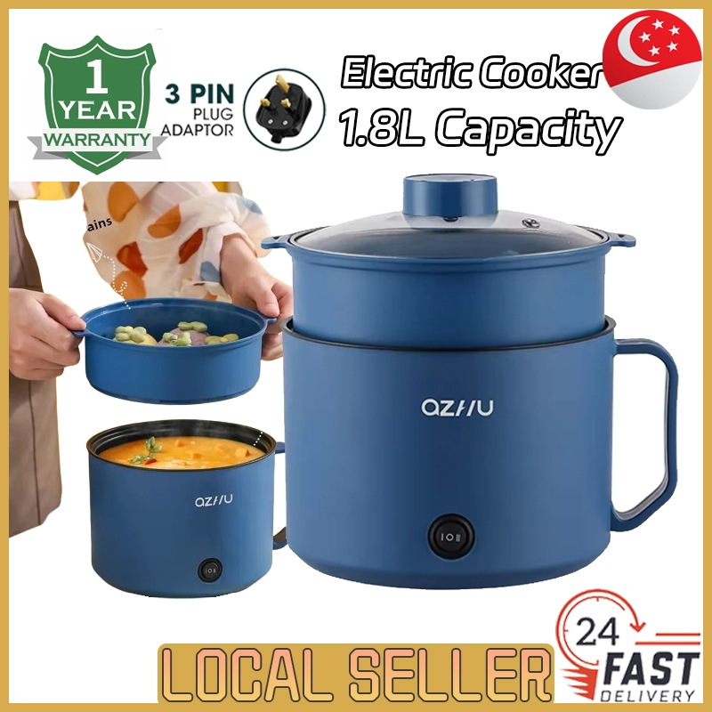 [SG In Stock]1.8L Mini Electric Cooker Folding Handle Multi Portable ...